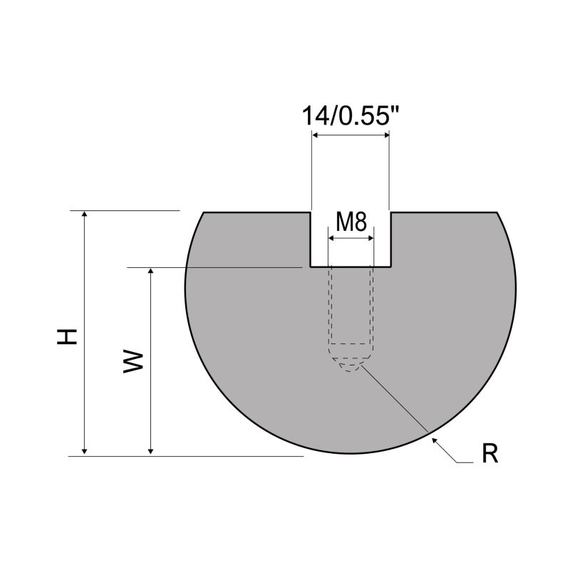 Radius Tools: Ø 25-100 - Type R1: Punches - Rolleri S.p.A.